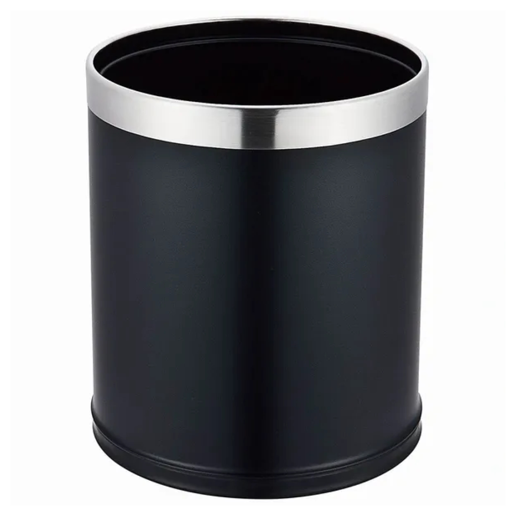 9L Black Bin with Chrome Rim